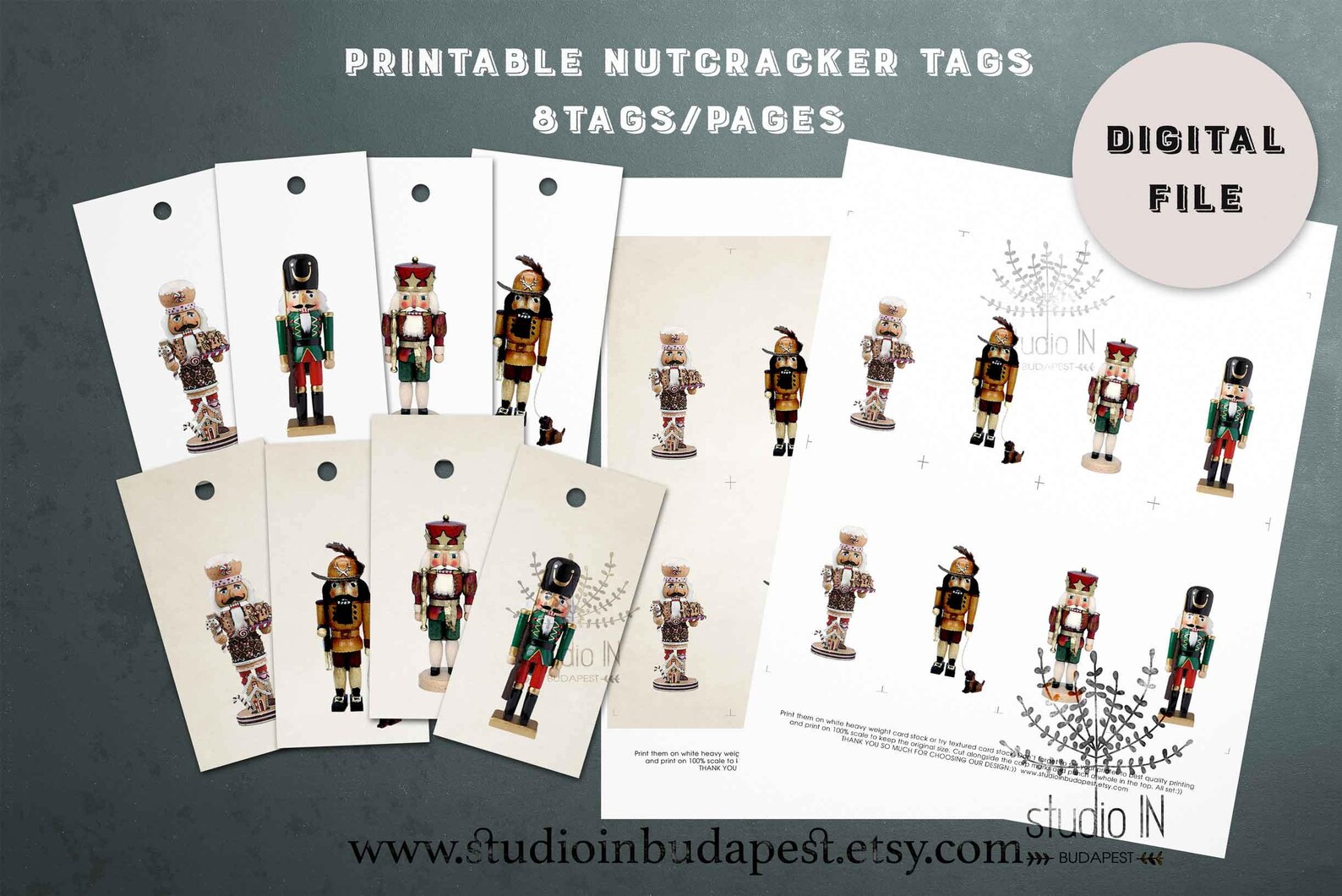 Nutcracker Christmas Gift Tag DIY Christmas Tags Gift Tag | Etsy