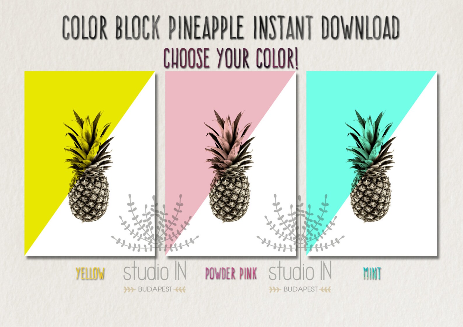 PINEAPPLE PRINTABLE Chic Pineapple Instant Download | Etsy