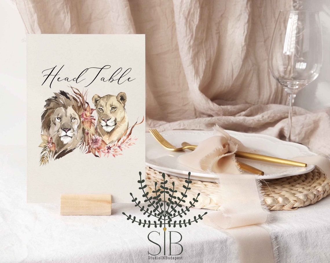 Jungle Animals Table Number Cards Online Editable Table - Etsy