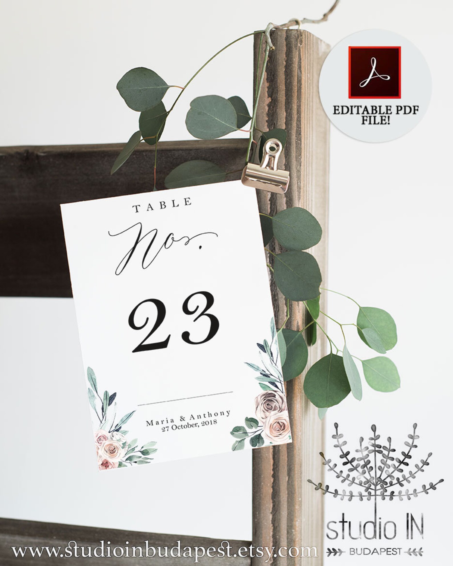 Boho Table Number Card Boho Floral Table Card Template - Etsy