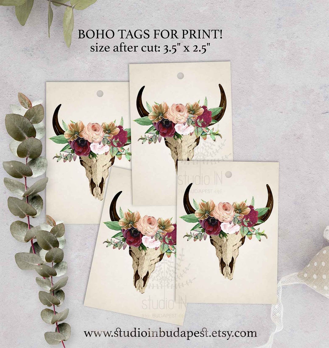 Boho Gift Tag, Floral Gift Tags, Printable Tags, Wedding Gift Tag ...