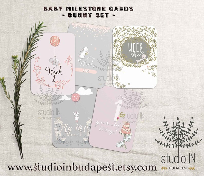 PRINTABLE Baby Milestone Cards Monthly Baby Picture Cards | Etsy