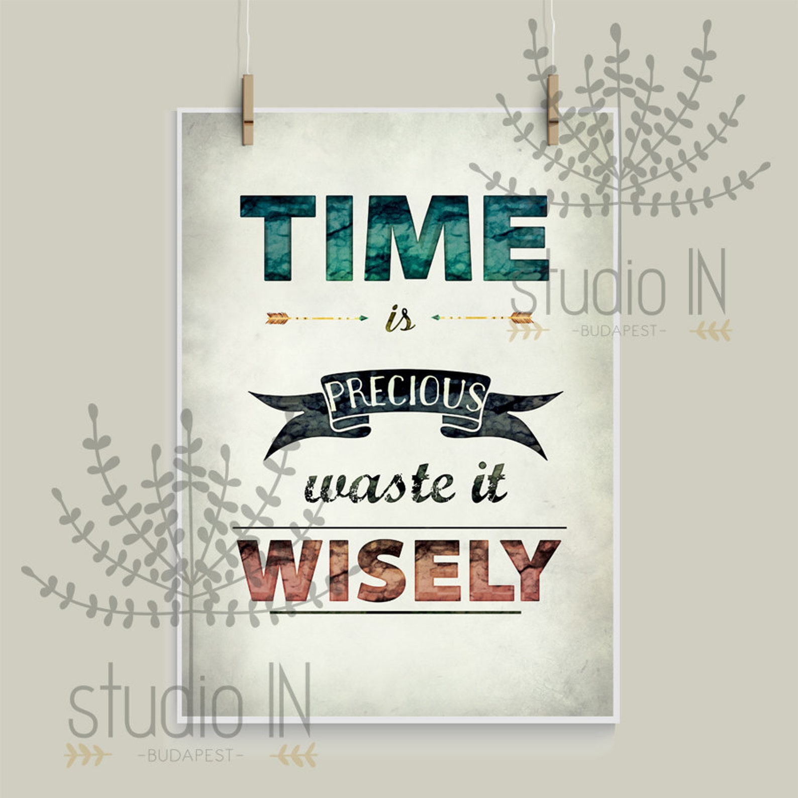 Quote Printable Time is Precious Print Art Poster Wall - Etsy