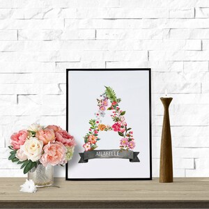 Custom Initial, Floral Letter Wall Art, Printable Letter, Monogramed ...