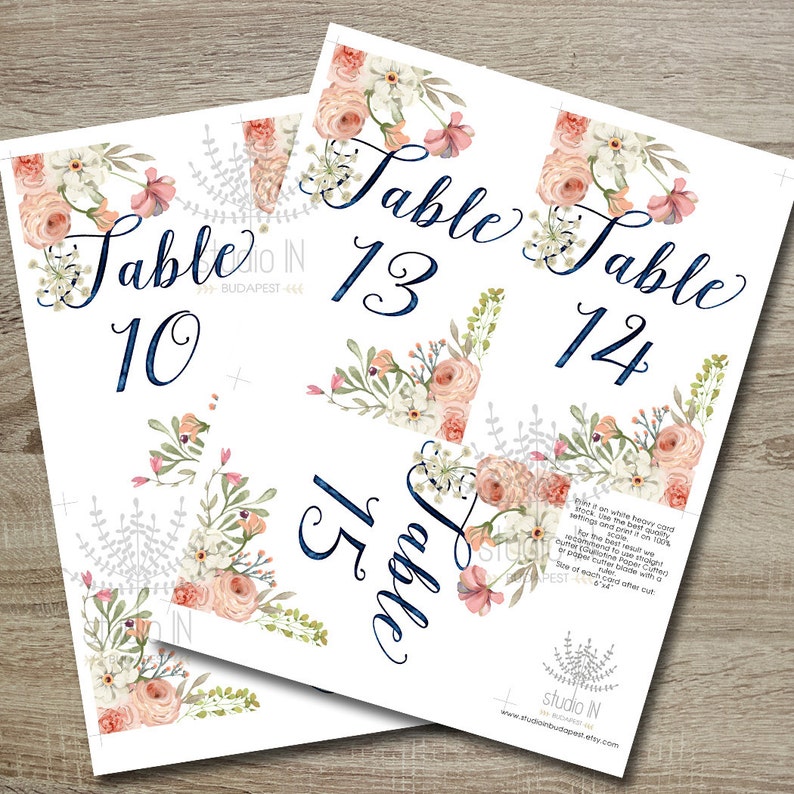 Wedding Table Numbers 1-20 Printable Table Numbers Rustic - Etsy