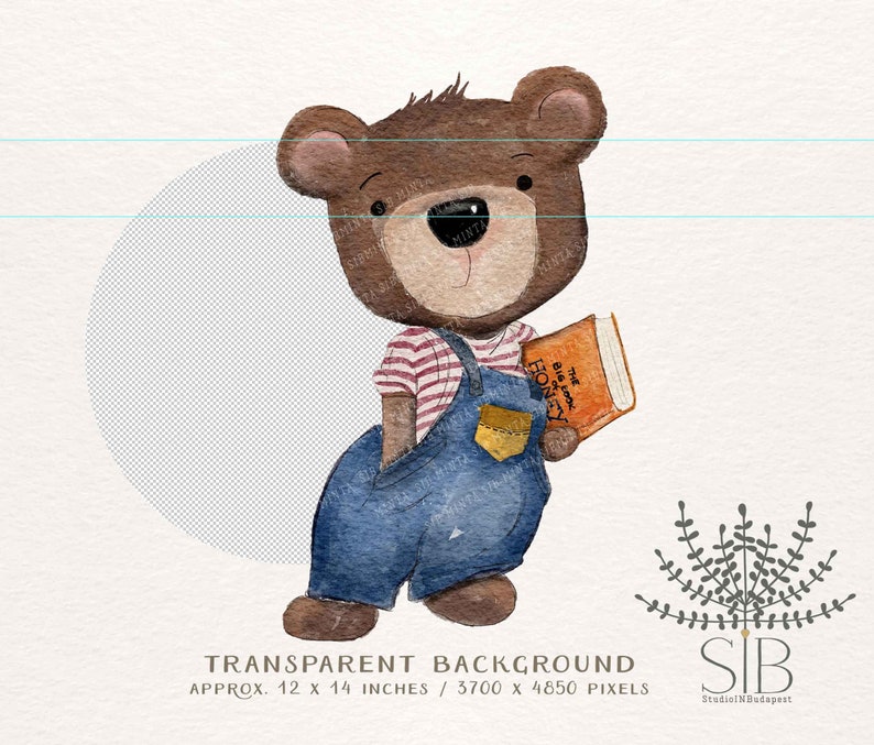 Cute Teddy Bear Watercolor Clipart: Hand Painted Teddy Bear / | Etsy