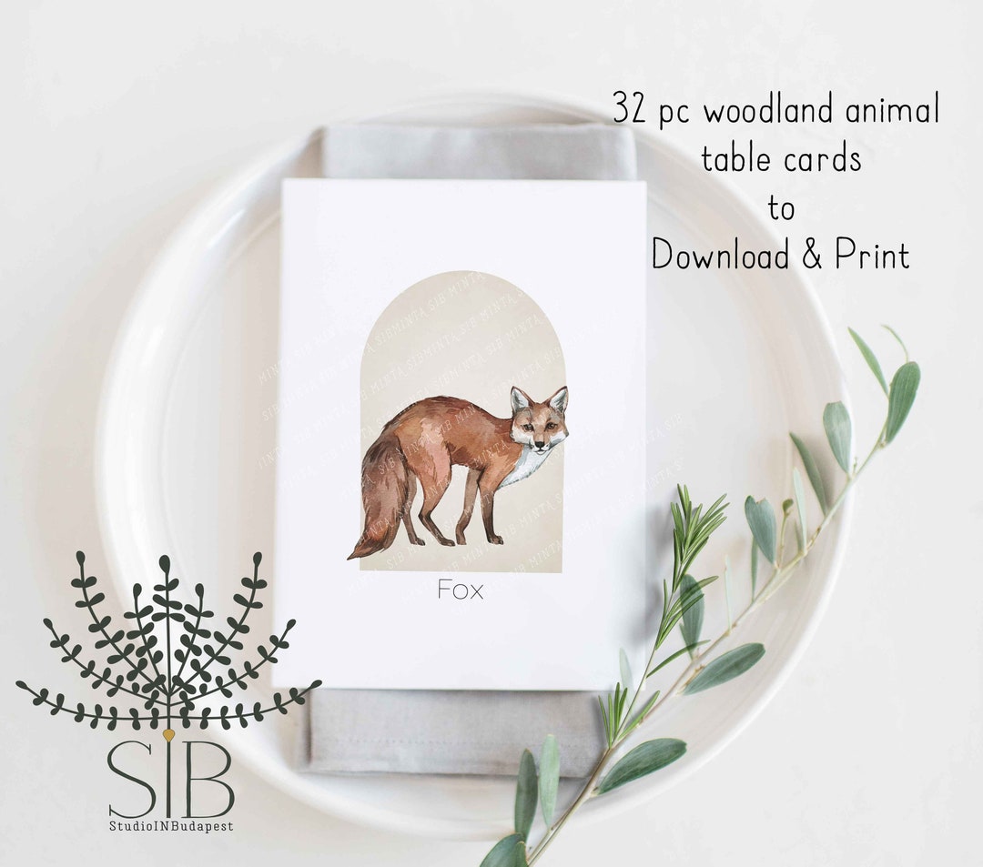 Woodland Animal Table Numbers, NON-EDITABLE Printable Cards! - Etsy