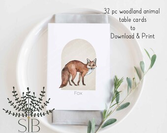 Illustrated Woodland Animal Table Numbers - Etsy UK