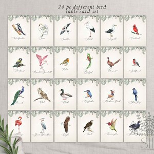 BIRDS TABLE NUMBERS With All Kind of Birds - Etsy