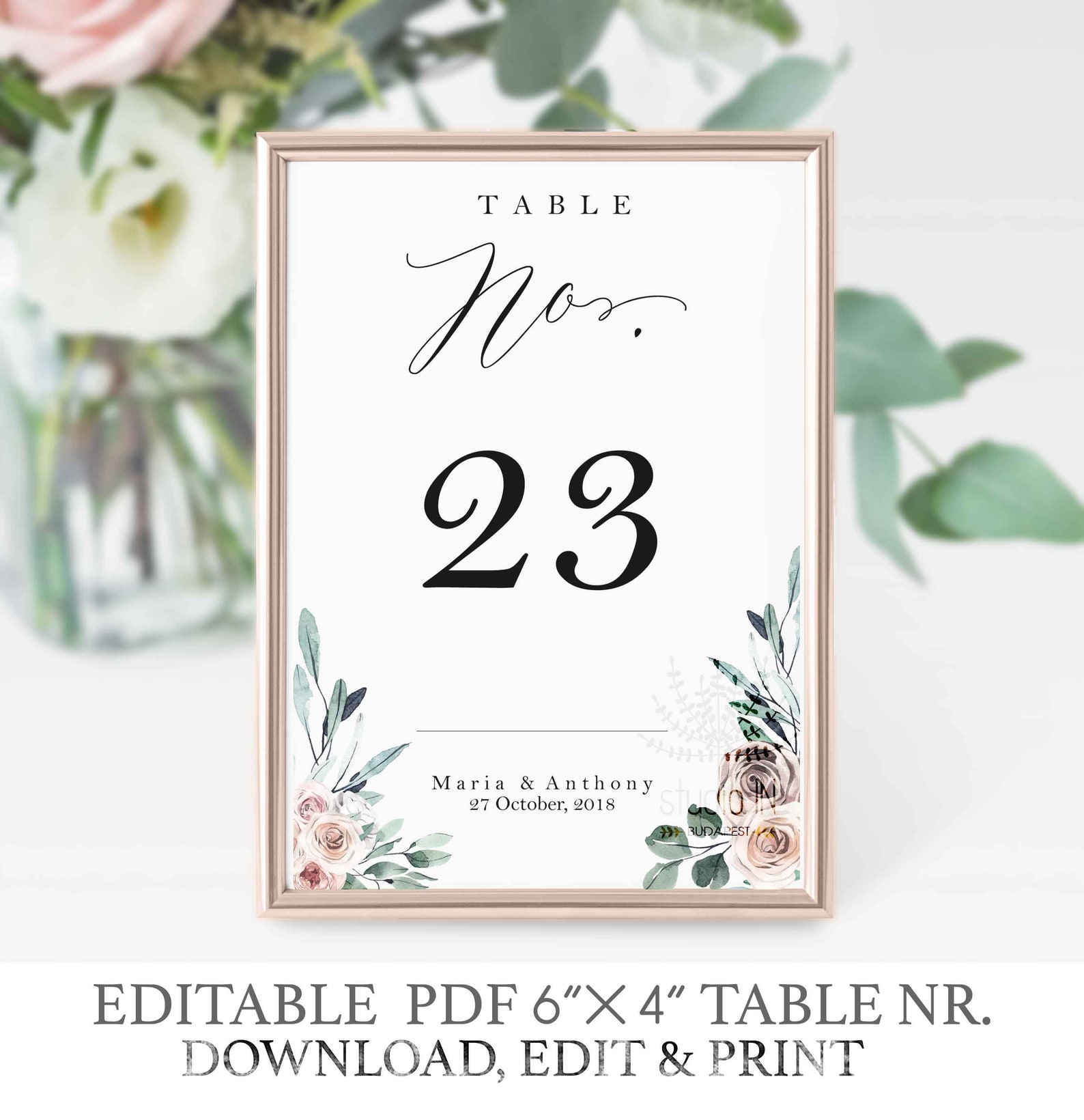 Boho Table Number Card Boho Floral Table Card Template - Etsy