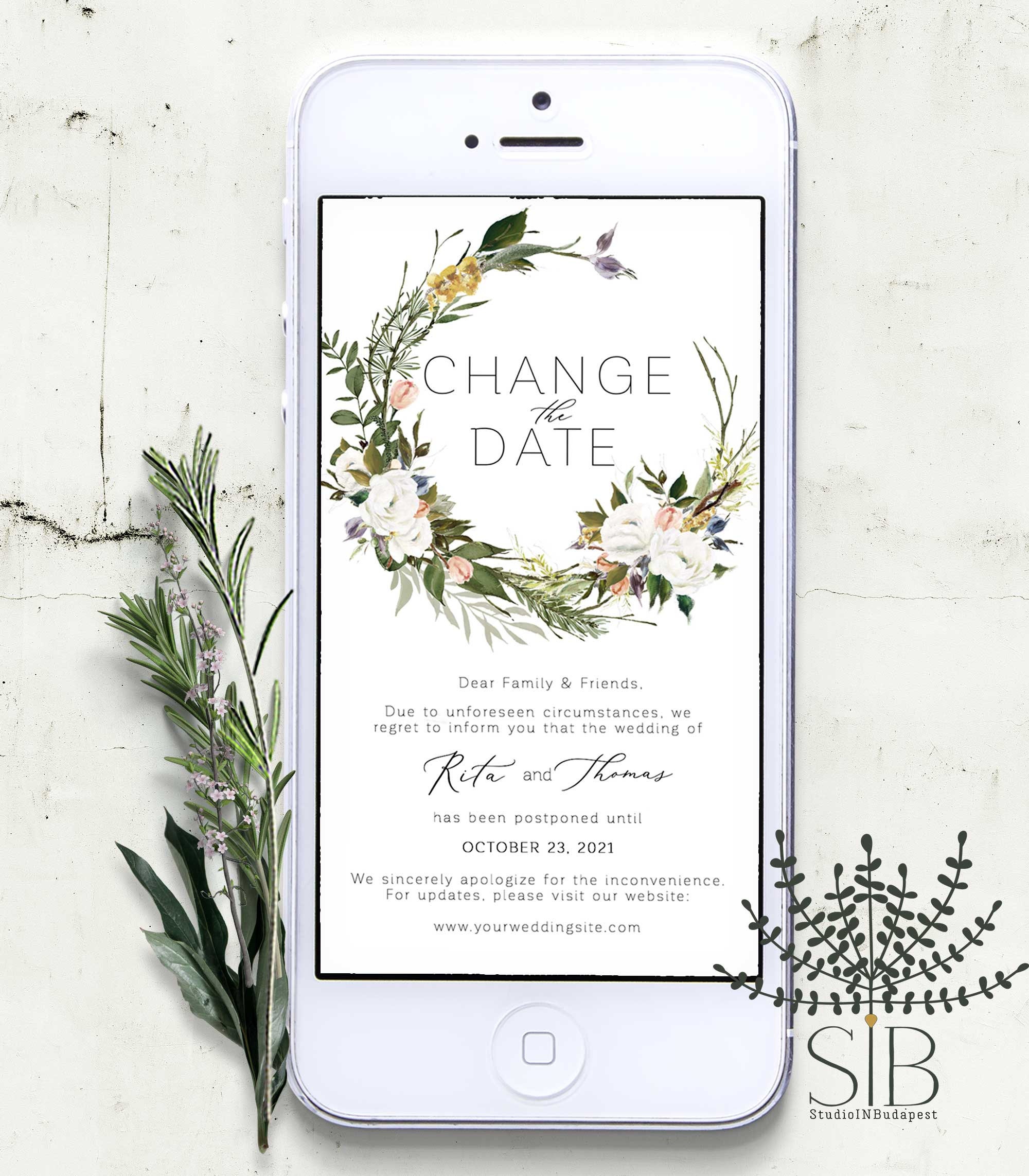 Change the date templatePostpone weddingSave our new | Etsy