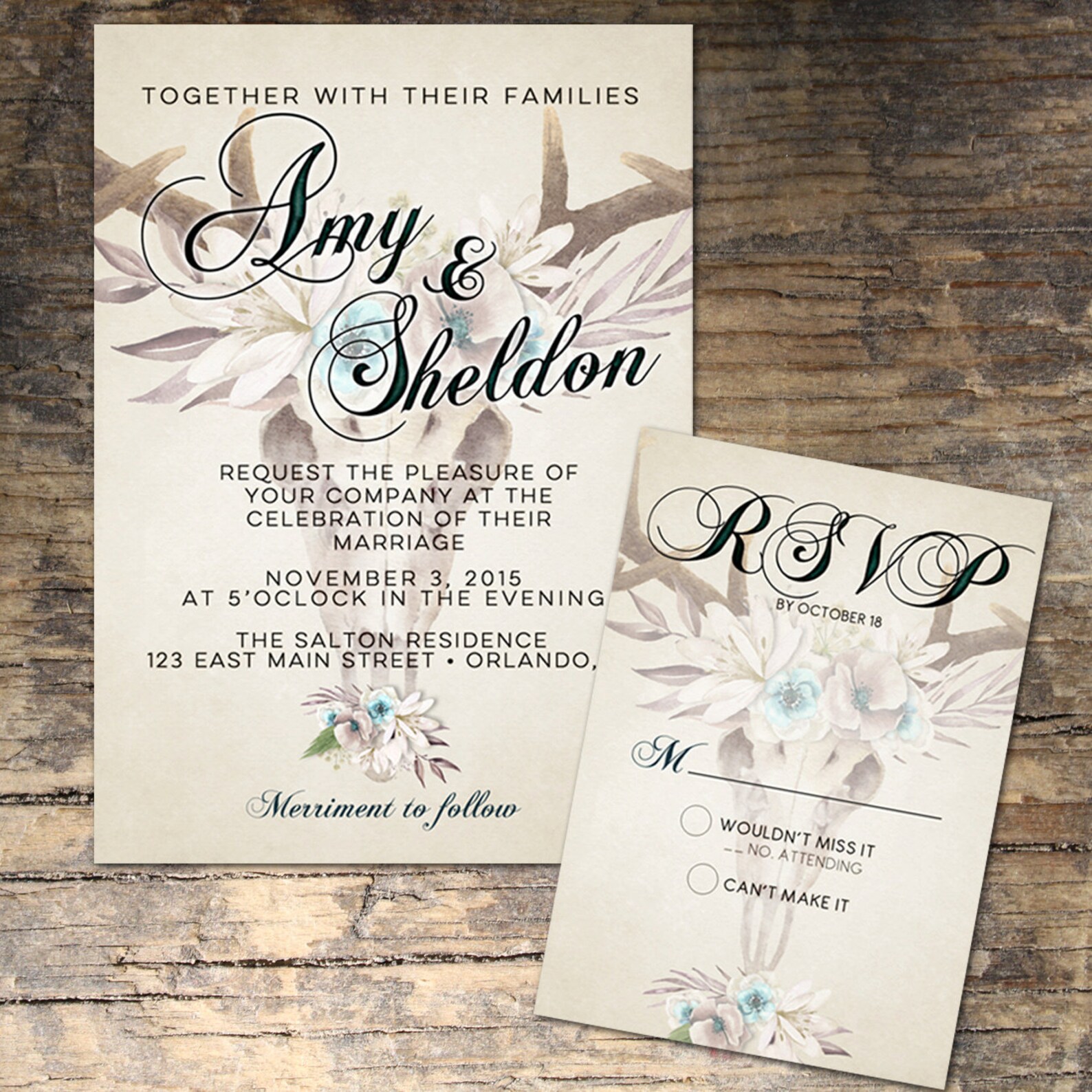 Rustic Wedding Invitation Printable Wedding Invitation - Etsy