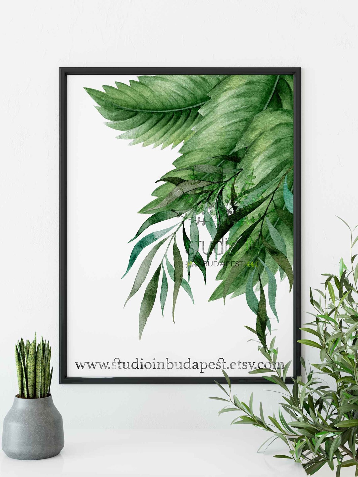 Green Leaf Poster Tropical Green Wall Art Greenery Wall | Etsy