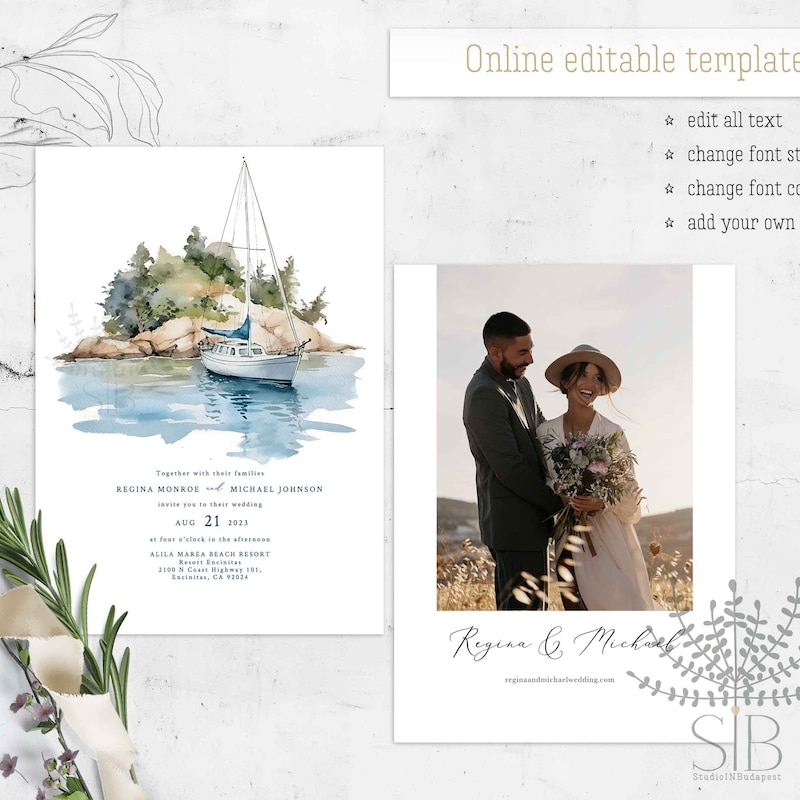 Sailboat Invitations - Etsy