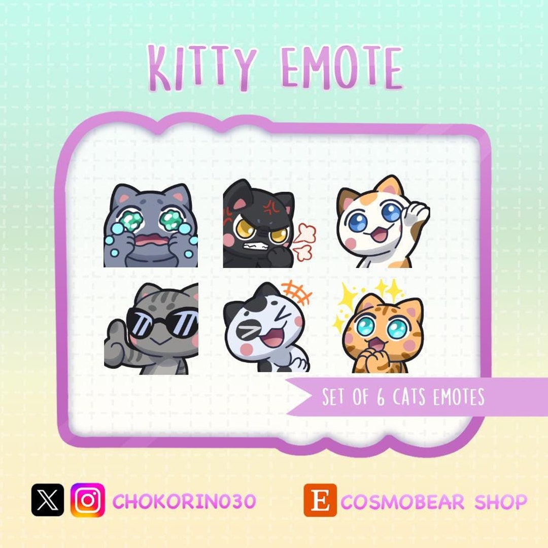 Cutie Kitty Emotes for Twitch and Discord - Etsy
