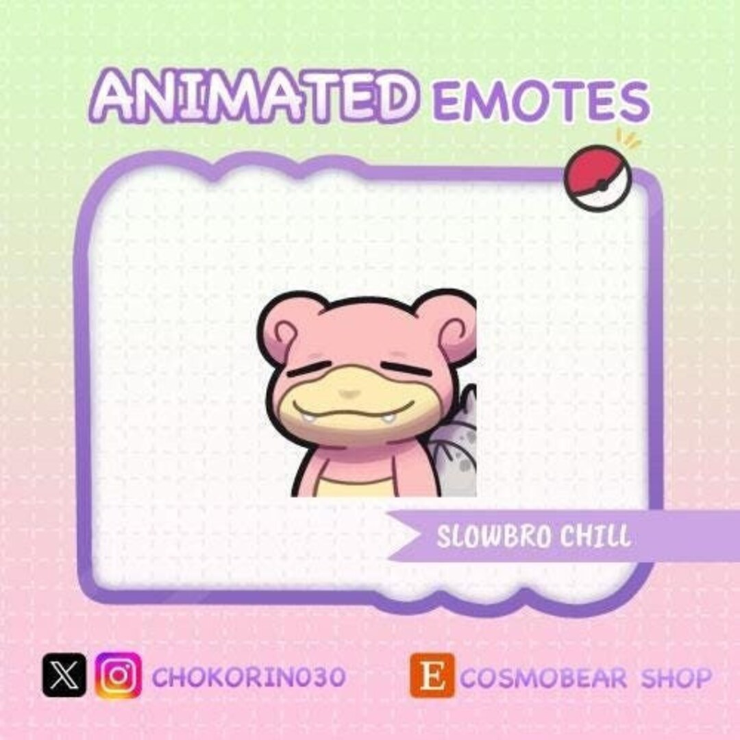 Slowbro Chill Animated Emote for Twitch Discord - Etsy
