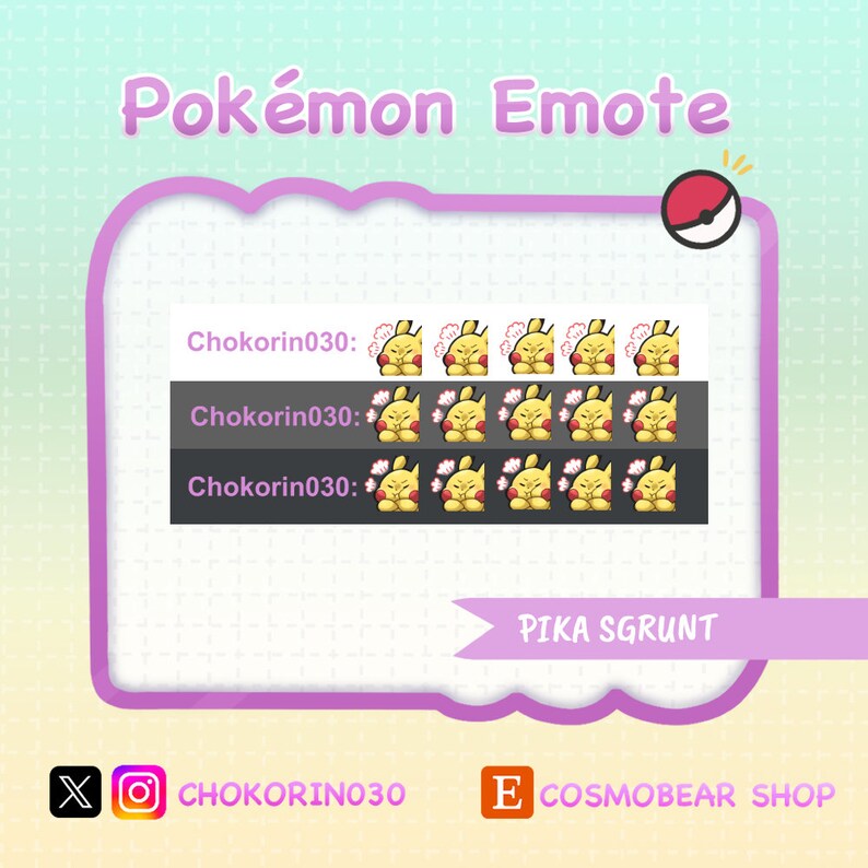 Pikachu Sgrunt Emote for Twitch Discord - Etsy