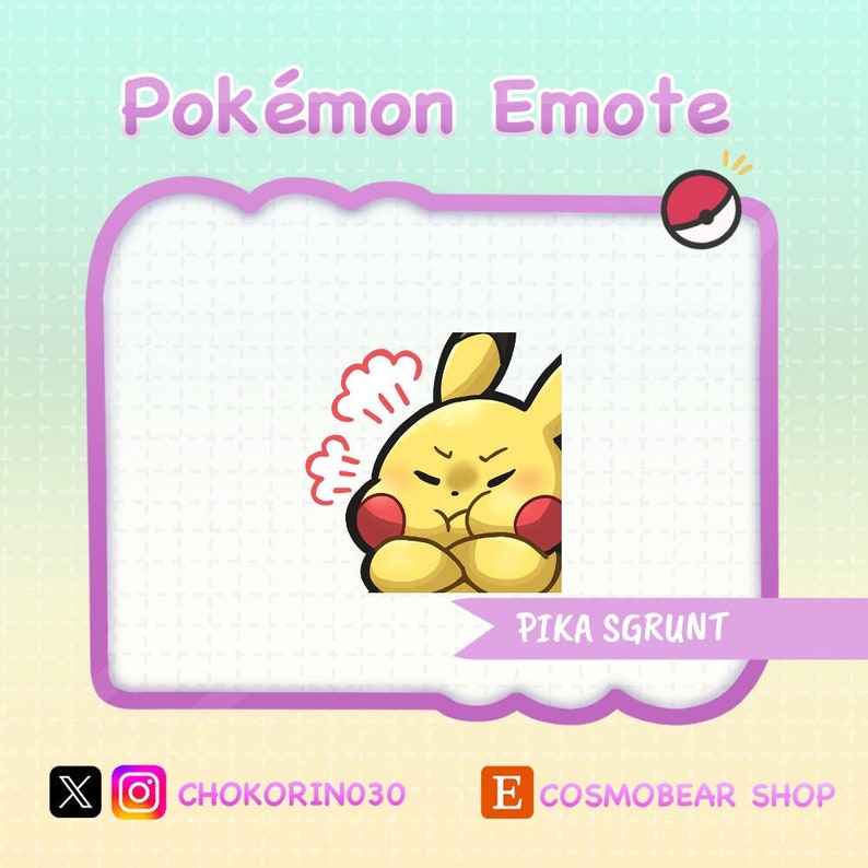 Pikachu Sgrunt Emote for Twitch Discord - Etsy Australia