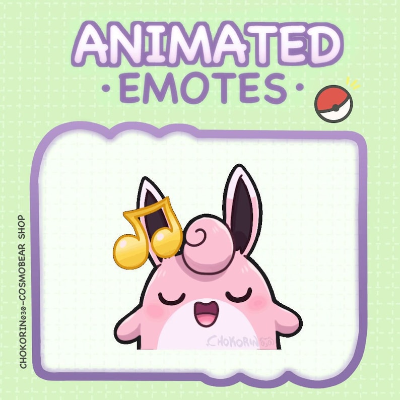 Wigglytuff Sing Animated Emotes - Etsy