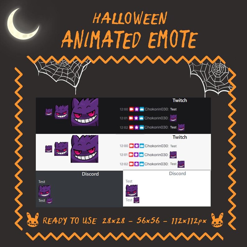 Gengar Evil Smile Animated Emotes for Twitch and Discord - Etsy