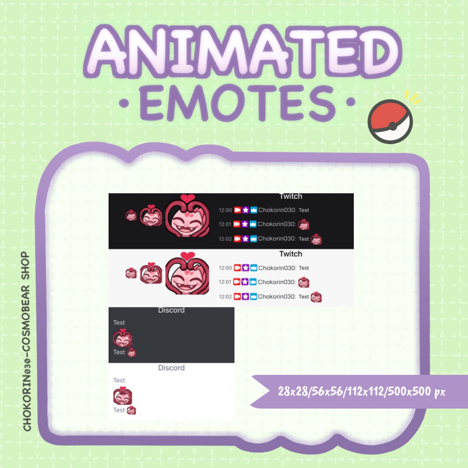 Animated Emote Pink Bulbasaur Love - Etsy