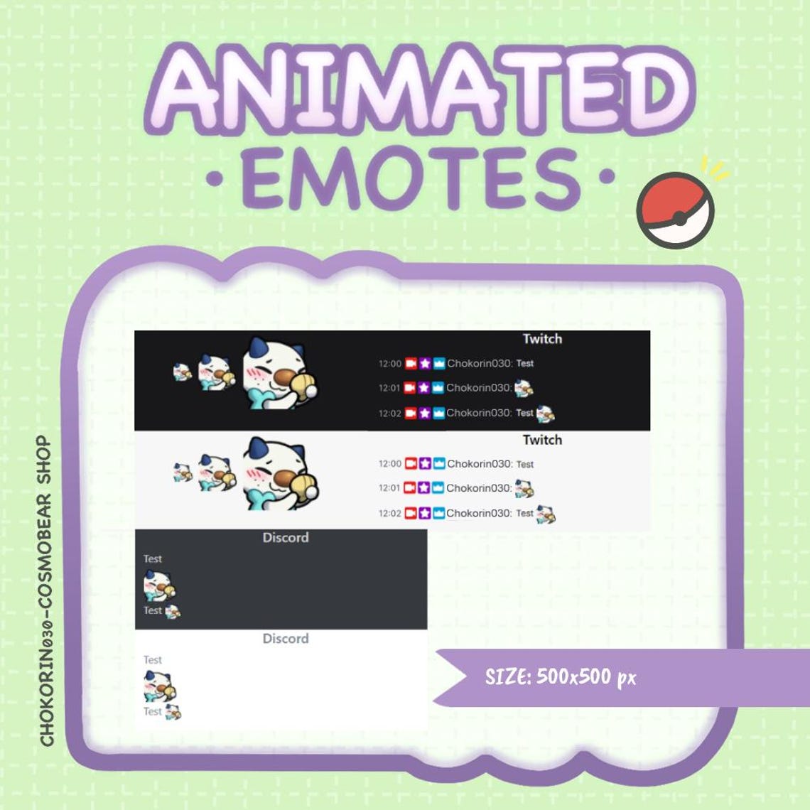 Oshawott Hug Animated Emote for Twitch Discord - Etsy