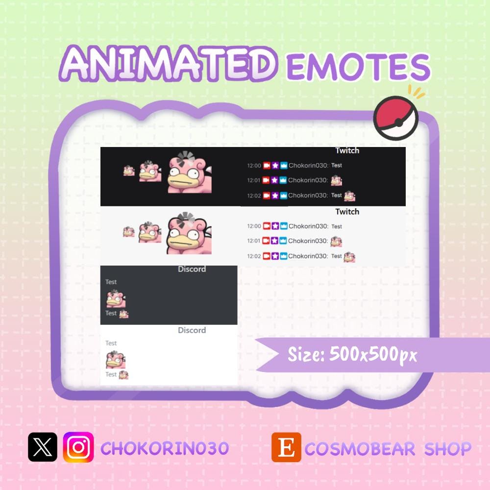 Slowpoke Loading Animated Emote for Twitch - Discord - Etsy