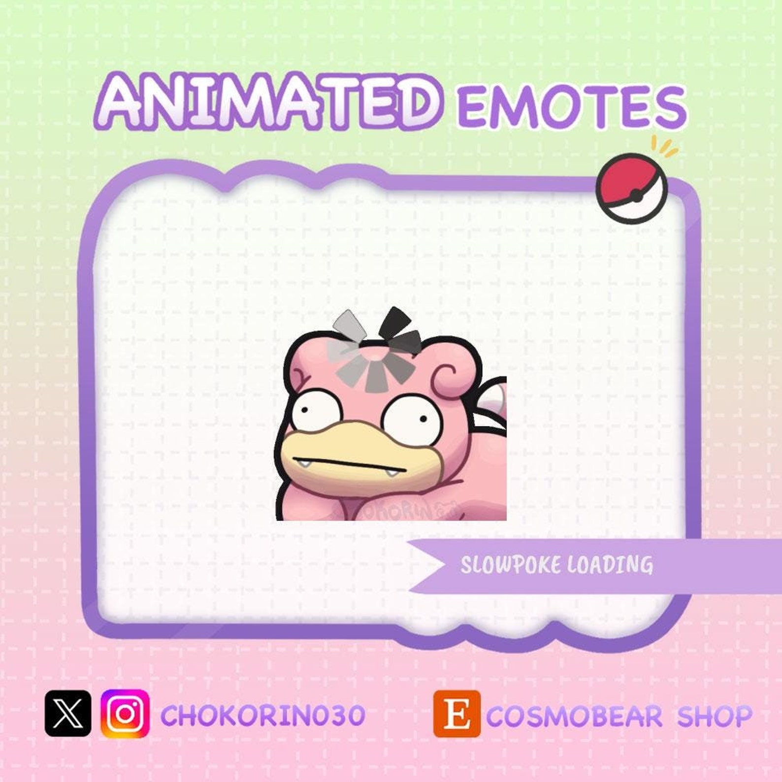 Slowpoke Loading Animated Emote for Twitch - Discord - Etsy
