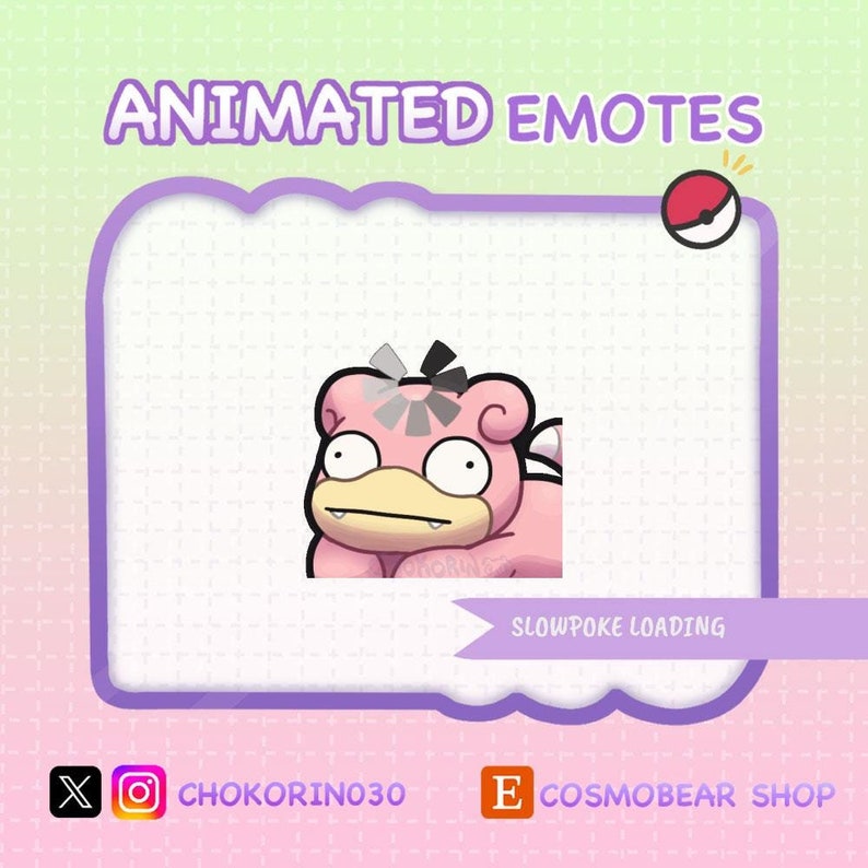 Slowpoke Loading Animated Emote for Twitch Discord - Etsy