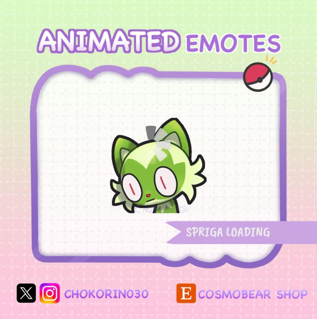Sprigatito Loading Animated Emote for Twitch - Discord - Etsy