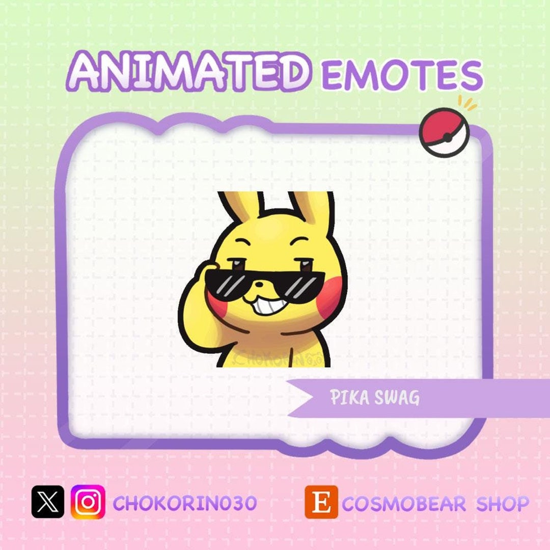 Pika Swag Animated Emote for Twitch - Discord - Etsy