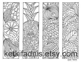 Coloring bookmarks Sea creatures bookmarks coloring page | Etsy