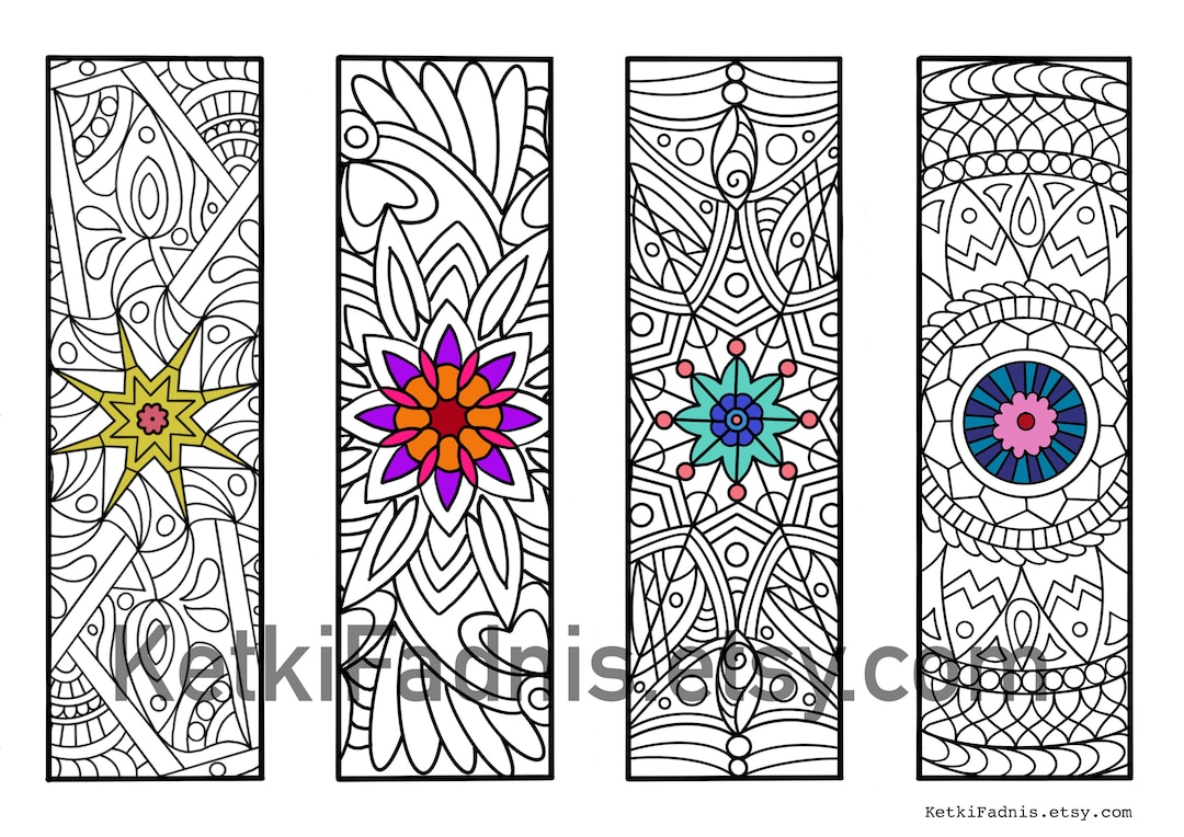 Mandala Coloring Bookmarks Bookmarks Coloring Page PDF - Etsy