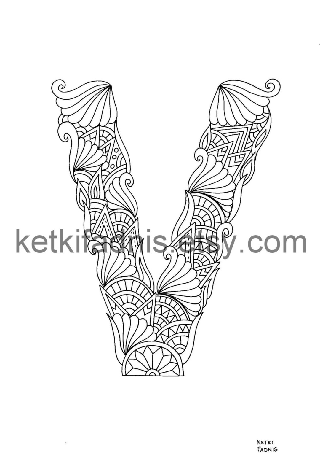 Letter V Coloring Pages