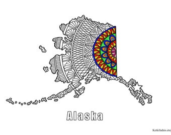 Alaska Coloring Page (Download Now) - Etsy