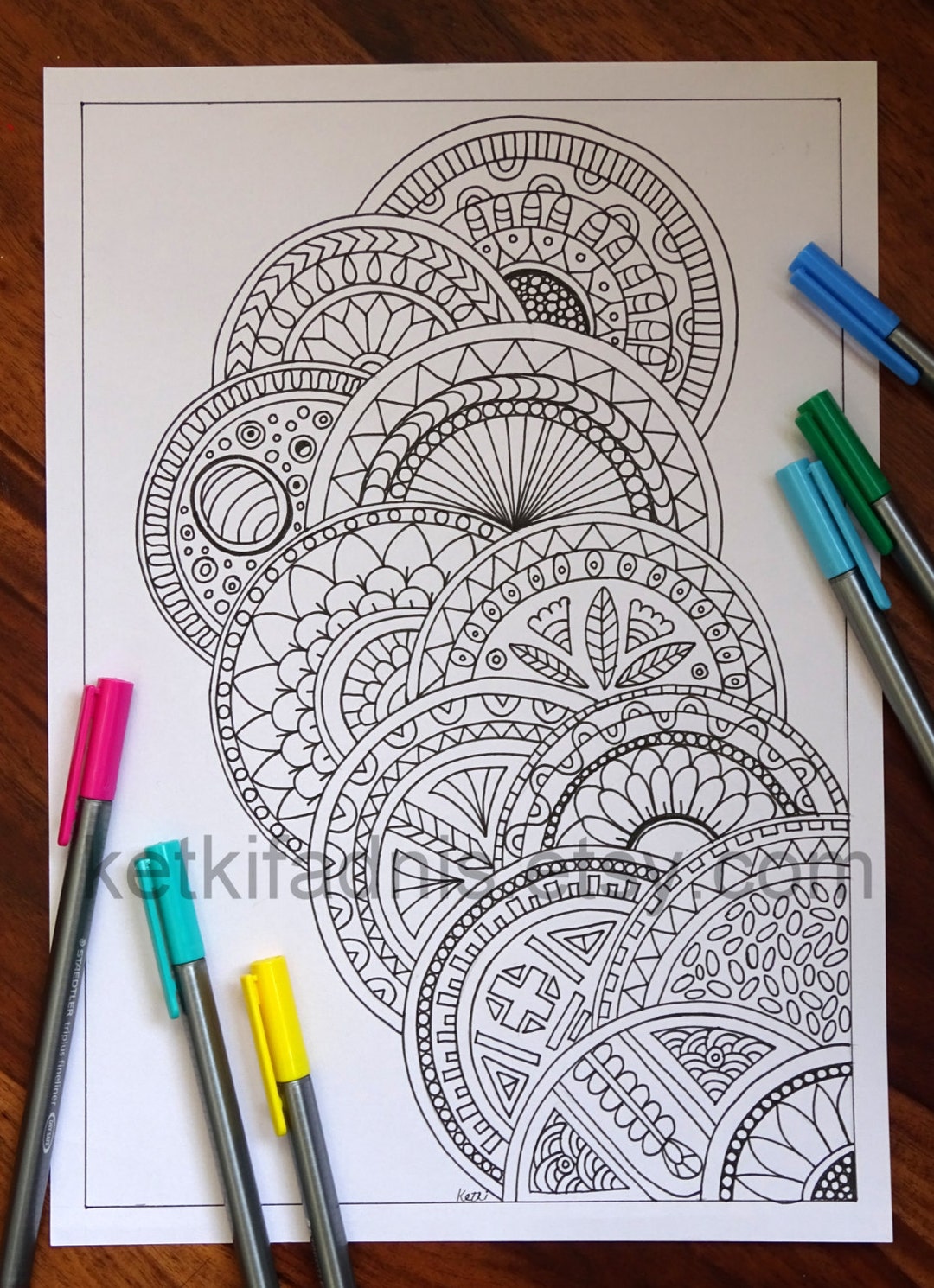 Instant PDF Download Abstract Digital Download Coloring - Etsy
