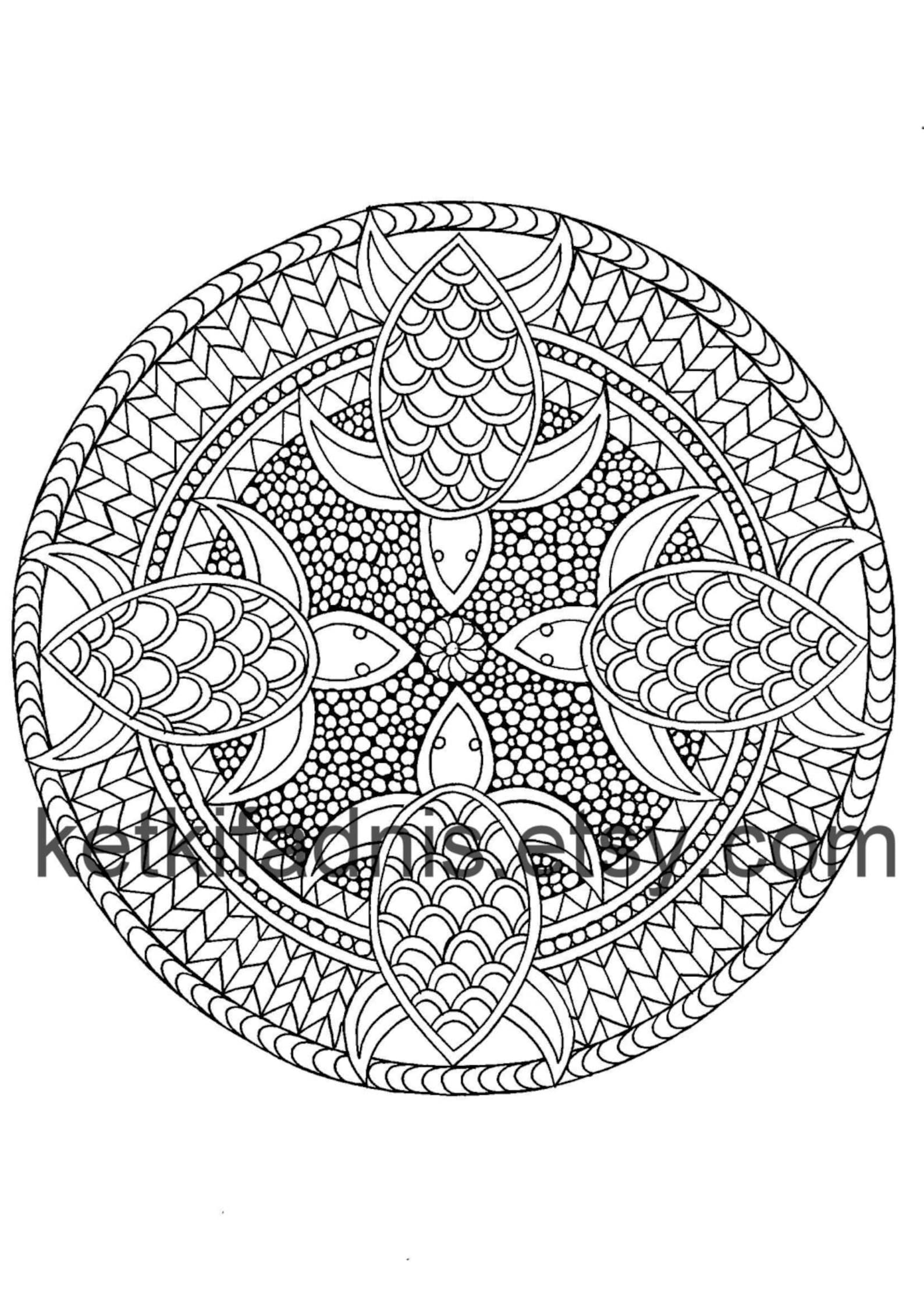 Turtle Mandala Coloring Page Instant PDF Download Digital - Etsy