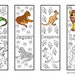 Animals 3 Coloring Bookmarks Bookmarks Coloring Page - Etsy