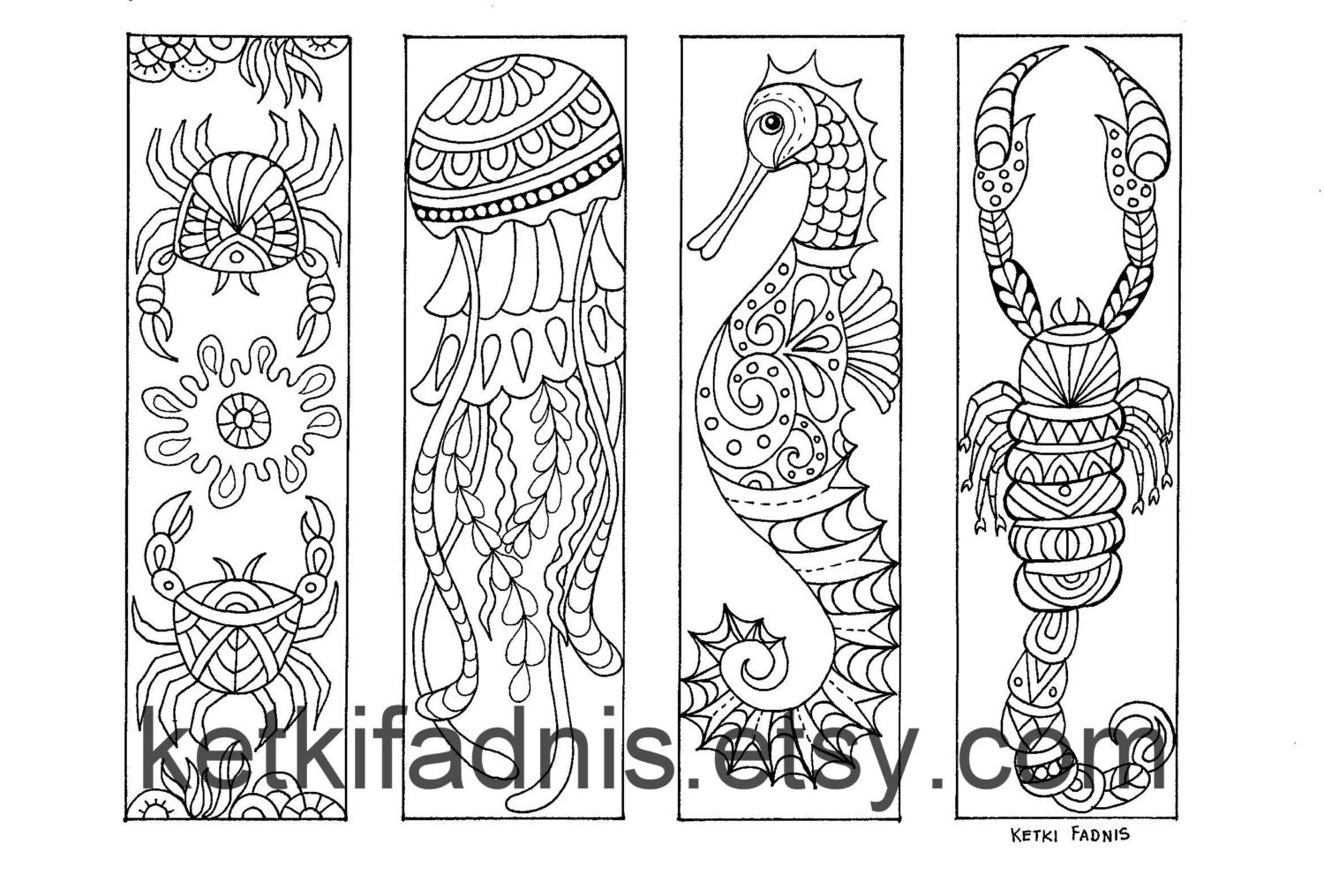 Ocean Animal Bookmarks