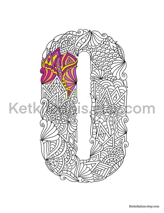 Number 0 Coloring Page PDF Download Digital Download | Etsy