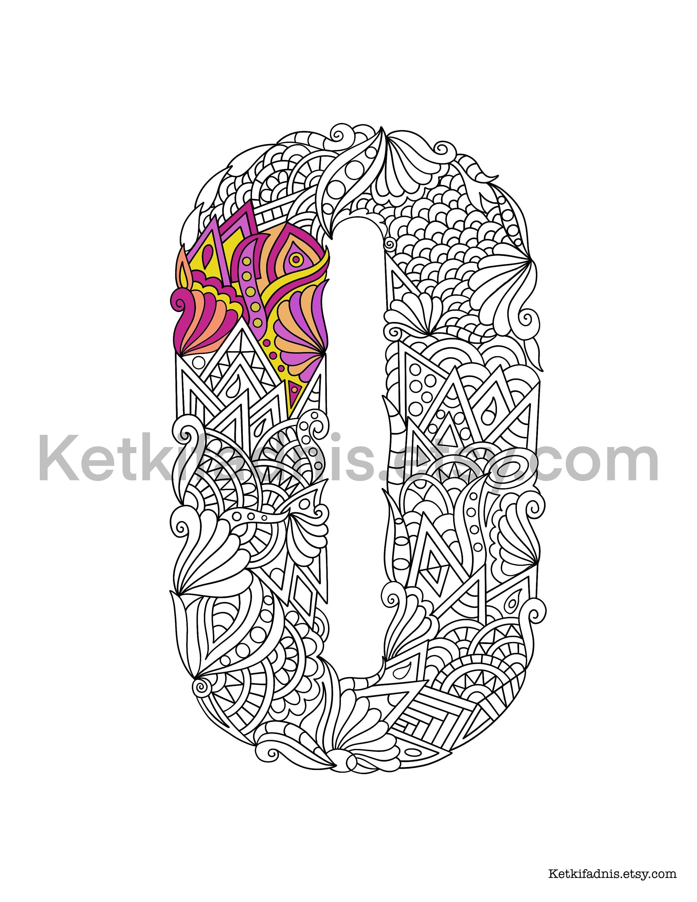 Number 0 Coloring Page PDF Download Digital Download - Etsy