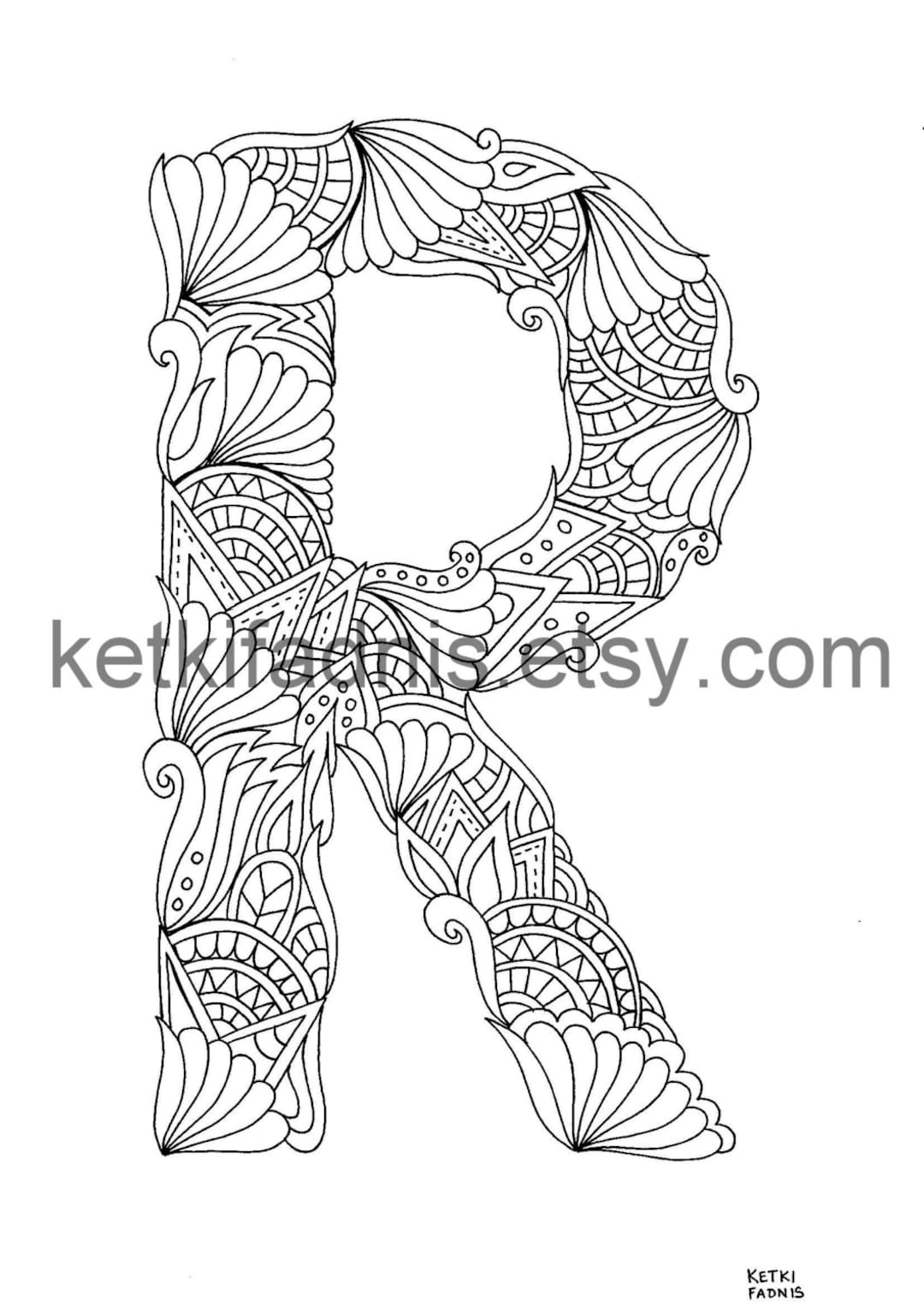 Letter R Coloring Page Instant PDF Download Alphabet - Etsy