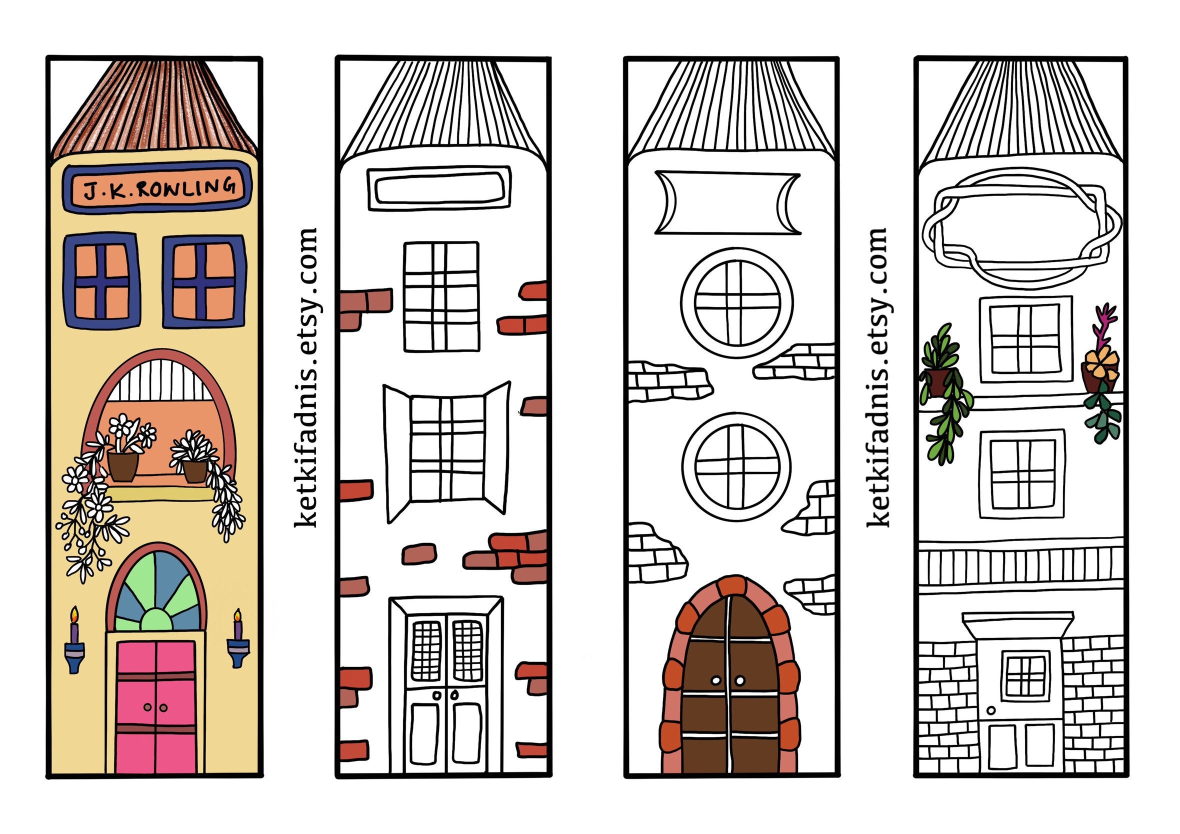 Coloring Bookmarks Bookmarks Coloring Page Instant PDF - Etsy Canada