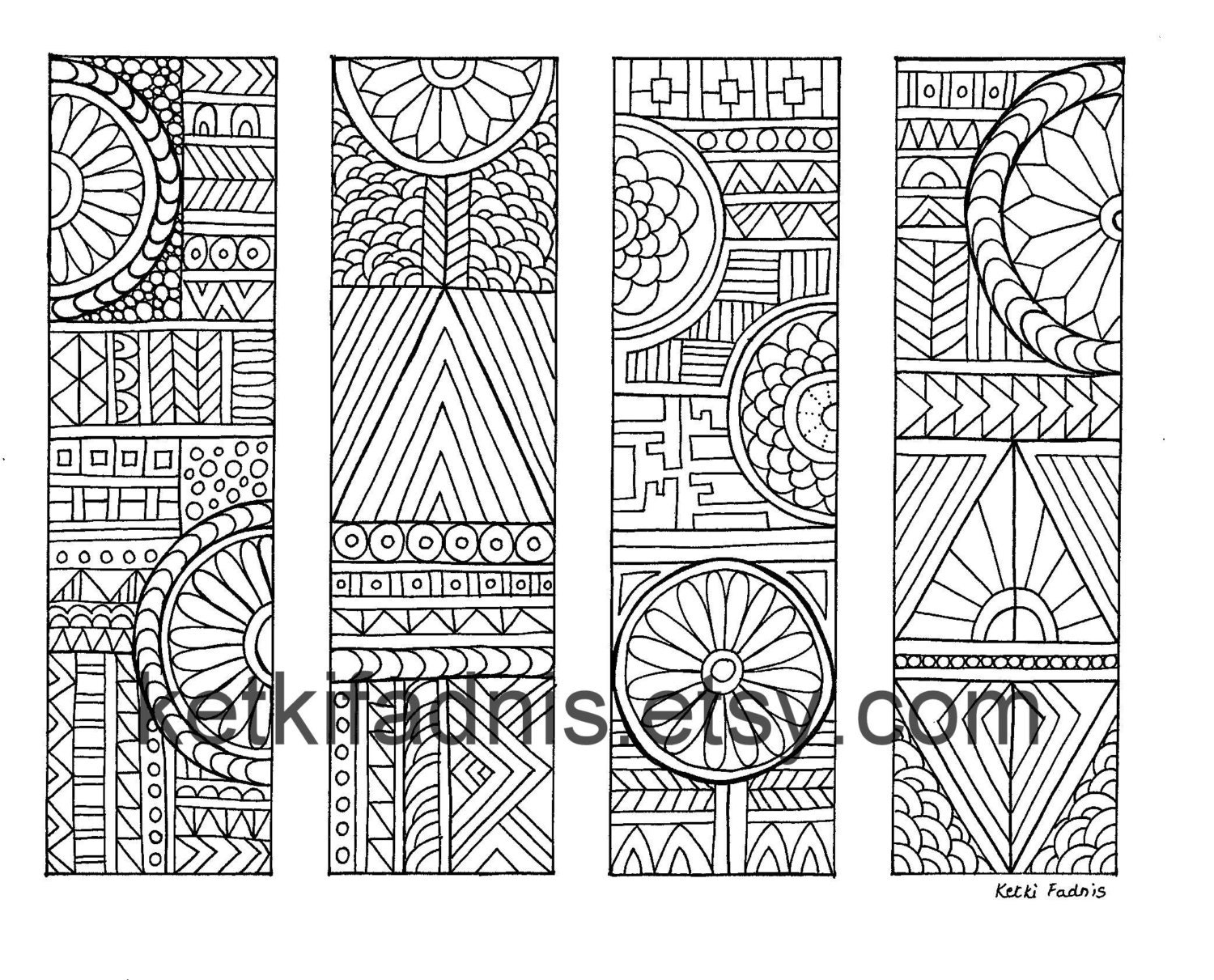 Coloring Bookamrks PDF Download Bookmarks to Color - Etsy