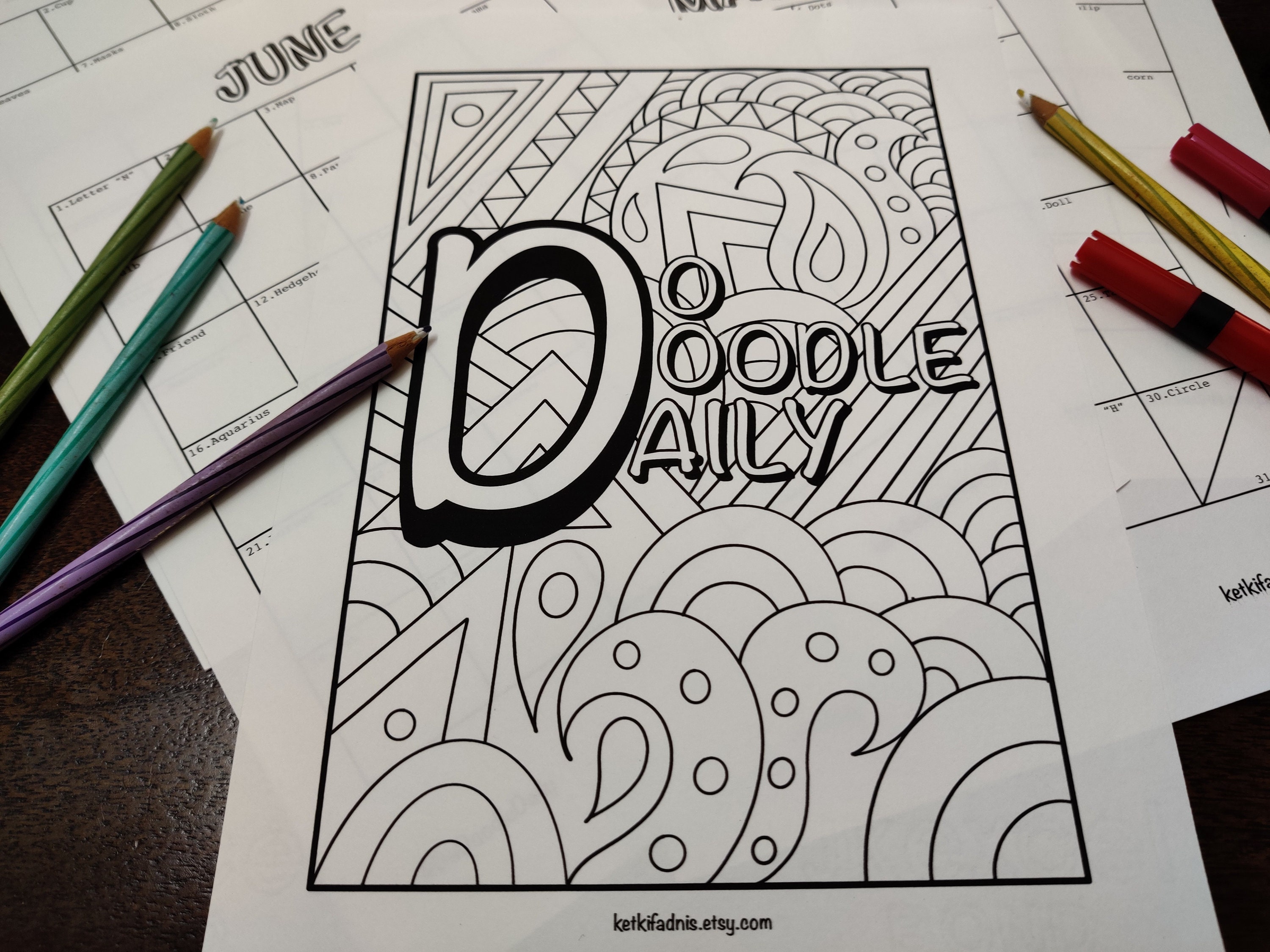 Do Doodle Daily PDF Digital Download Daily Prompts - Etsy