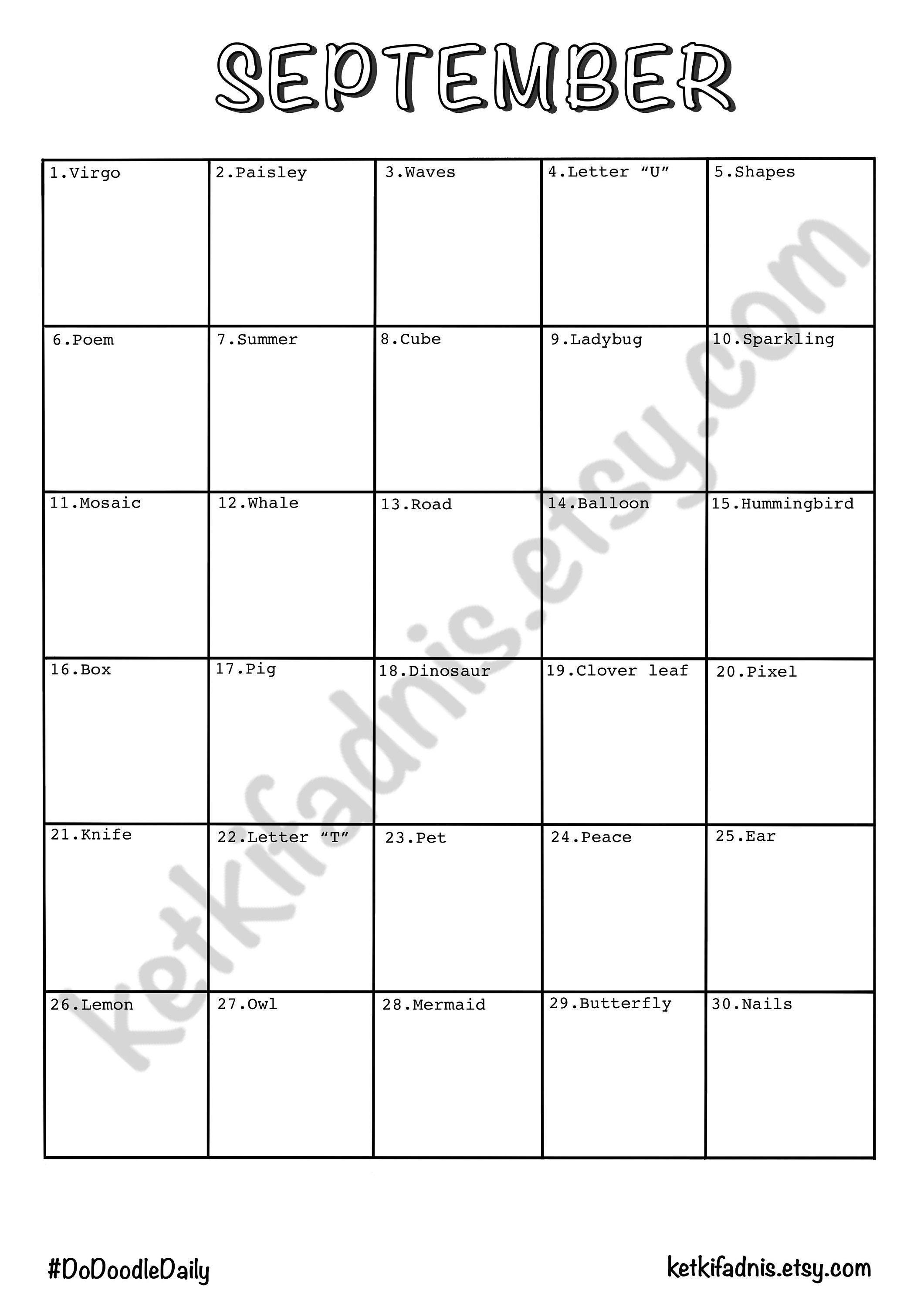 Do Doodle Daily PDF Digital Download Daily Prompts - Etsy