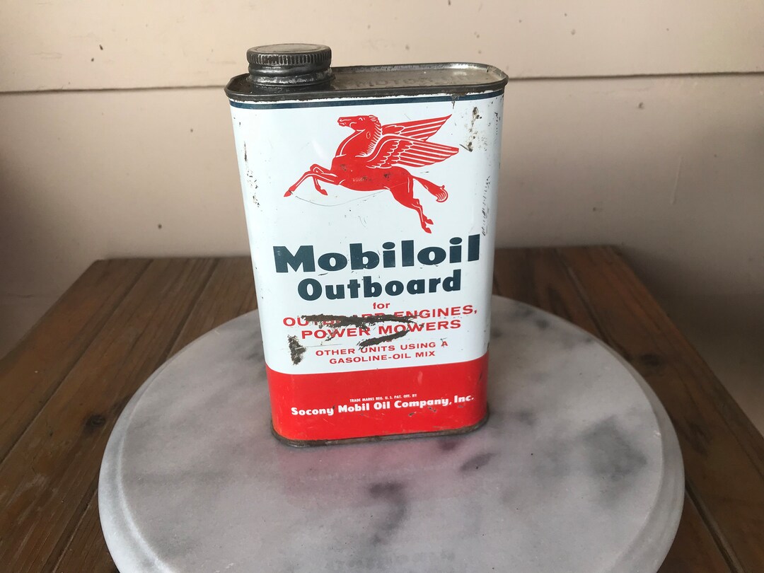 Mobiloil Outboard Oil 1 Quart Can Socony Mobil Oil Company New York - Etsy