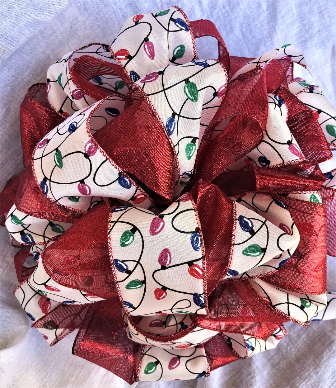 Giant Ribbon Christmas/ Holiday Tree Topper Bows With Streamers- Large ...