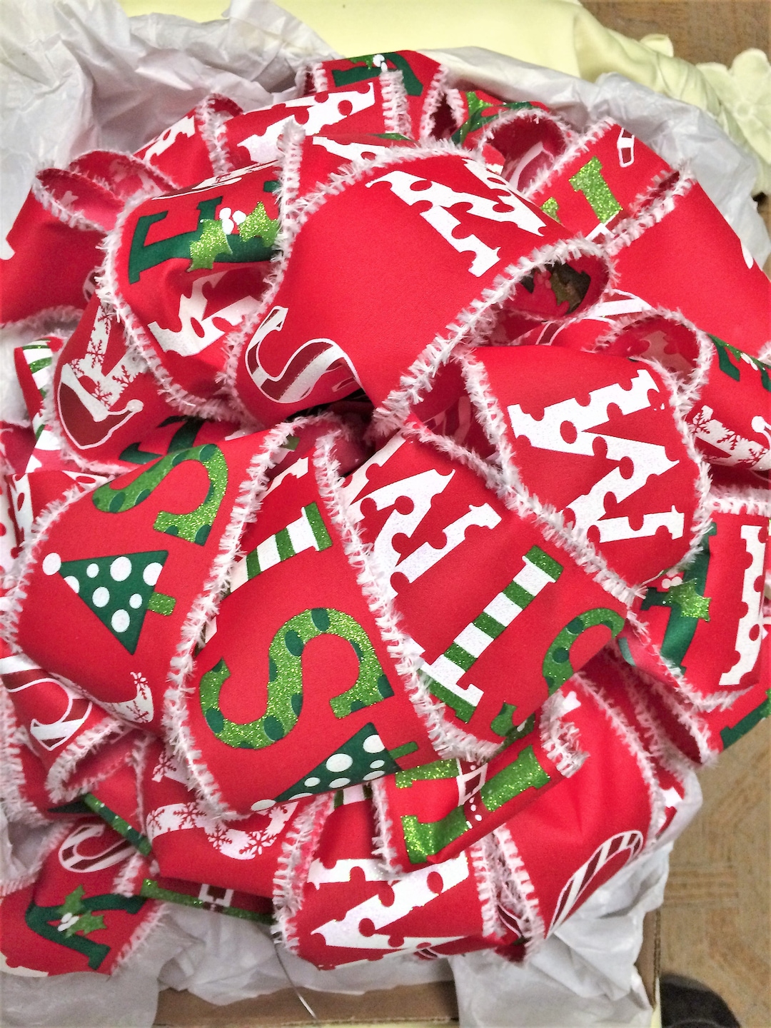 Cinta gigante de Navidad / Vacaciones Árbol Topper Arcos con ...