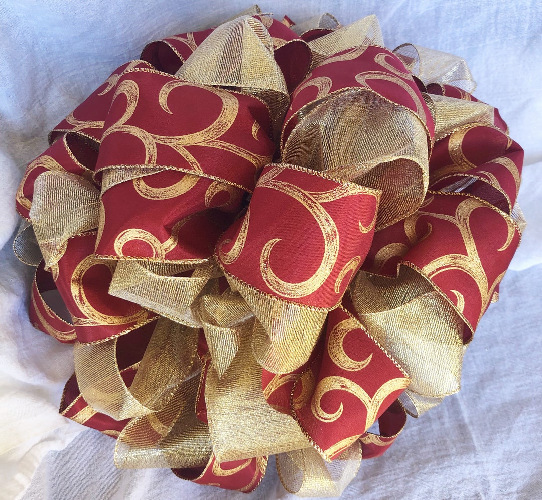 Giant Ribbon Christmas/ Holiday Tree Topper Bows With Streamers Large ...